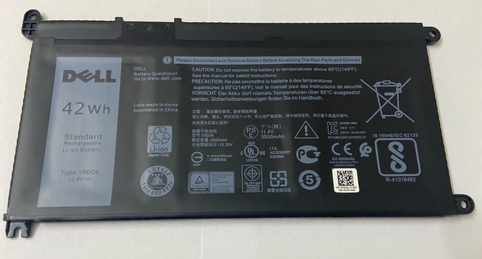 Genuine 0YRDD6 YRDD6 Battery For inspiron 15 3000 5000Series 3583 3593 ...