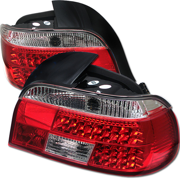 BMW 5-Series 97-00 Red Clear LED Rear Tail Lights Set Lamp 528i 530i ...
