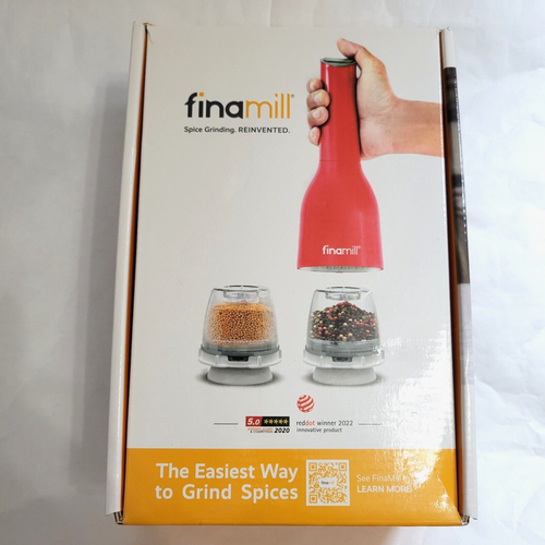 FinaMill Pepper Mill & Spice Grinder RED Battery Operated Adjustable ...