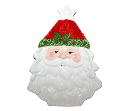 10 1/2" Nostalgic Ceramic Santa Spoon Rest or Plate Christmas Table ...