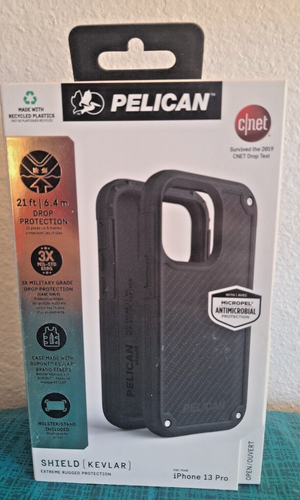 Pelican, Shield Phone Case, Clip, Military Grade +, iPhone 13, Black ...