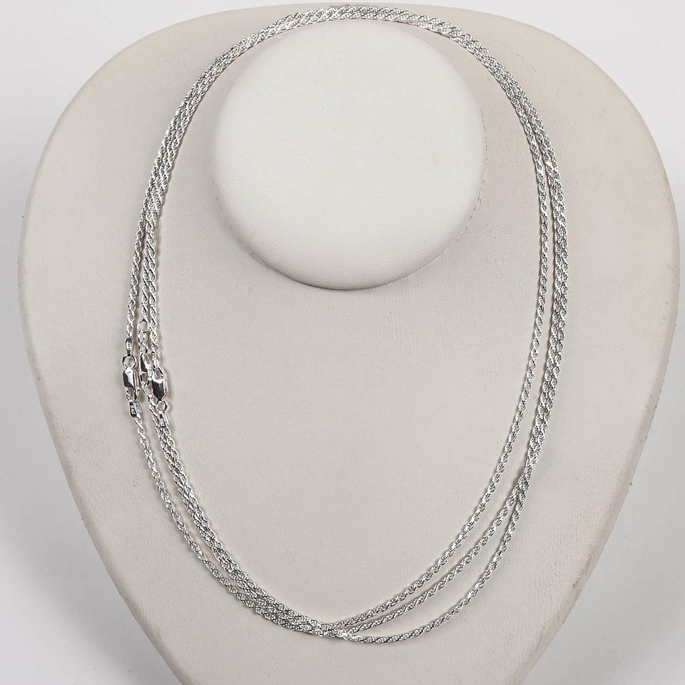 3 pcs Sterling SILVER 2mm ROPE CHAIN Necklaces Lot 24" | eBay
