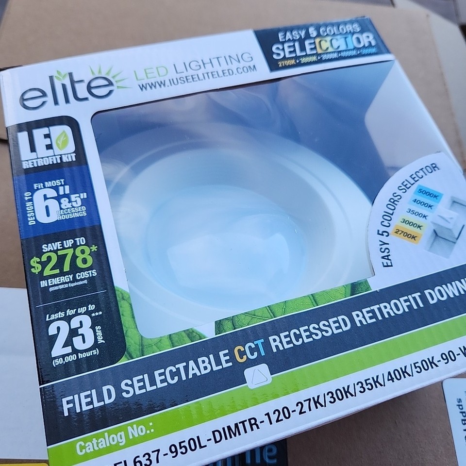 Elite LED Light 4” Round Recessed Downlight Fixture G3 Field Selectable ...