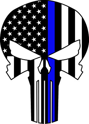 Thin Blue Line Punisher Skull, Law Enforcement, Back The Blue Vinyl ...