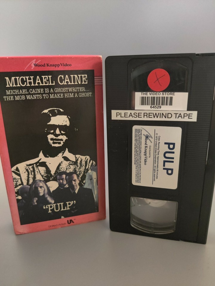 Pulp "Pulp" (VHS, 1988) Wood Knapp Video Michael Caine Gangster Action ...
