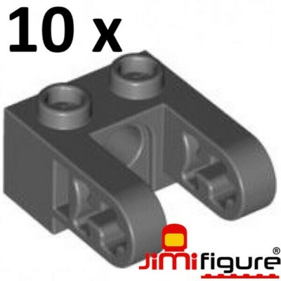 NEW 10 x LEGO Technic Brick 1x2 w Dual Liftarm Extensions Dark Bluish ...