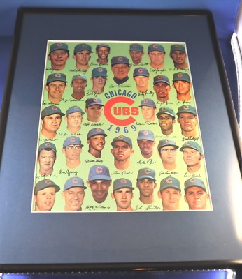 1969 Chicago Cubs Team Photo Art Print Autograph Facsimilies Mat Frame ...