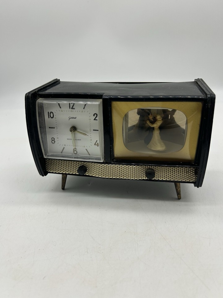 Rare Goldbuhl 1950’s TV Married Dancer Alarm Clock Music Box Untested ...