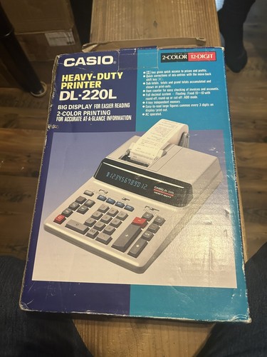 CASIO HEAVY-DUTY PRINTER DL-220L 2 COLOR CALCULATOR Missing paper ...