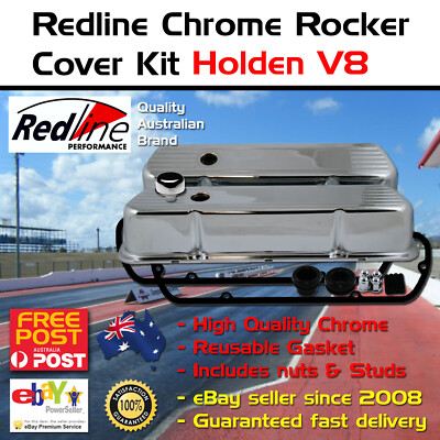 New CHROME TALL ROCKER VALVE COVERS Fits Holden V8 253 308 Kit Cap ...