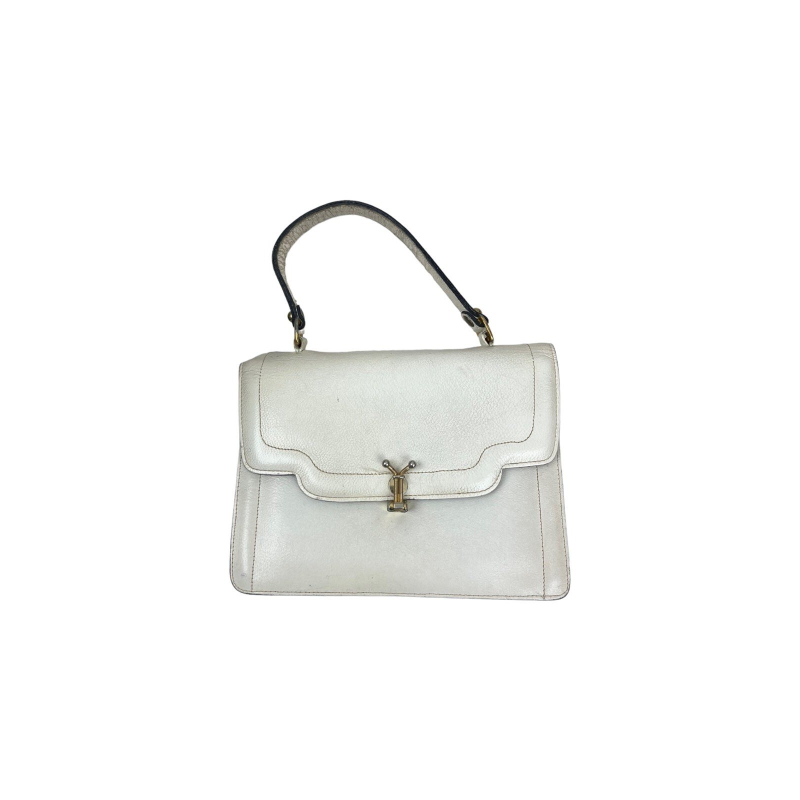 Vintage 1960’s Ronay Small White Leather Handbag Purse - Gem