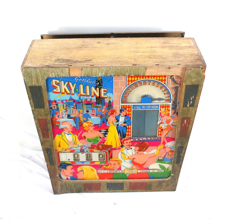 1965 Gottlieb SKYLINE Pinball Machine BACKBOX + GLASS- Original | eBay