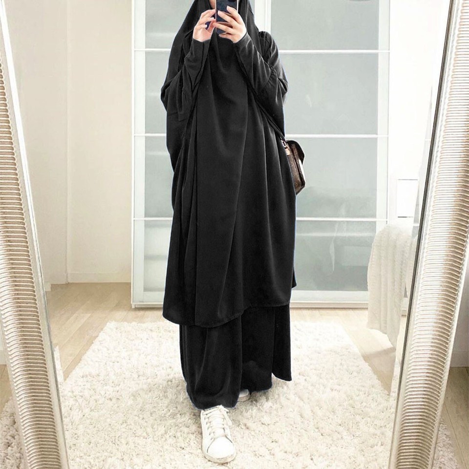 Khimar Hijab Burqa Caftan Muslim Women Kaftan Abaya Islamic Set Ramadan ...