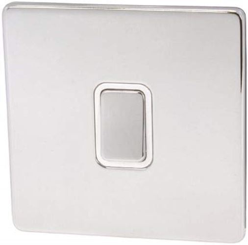 Silver 20 A Flush Mount Double Pole Light Switch Polished Chrome 5 mm ...