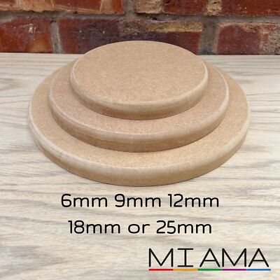MDF Circle Round Top Edge Disk Blanks Craft Shape 10-60cm Diameter ...