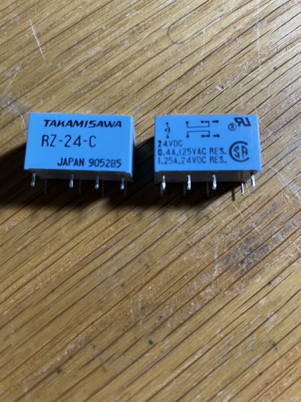 A Lot of Three (3) RZ-24-C,Takamisawa Relays,DPDT,24VDC,1A,Thru-Hole ...