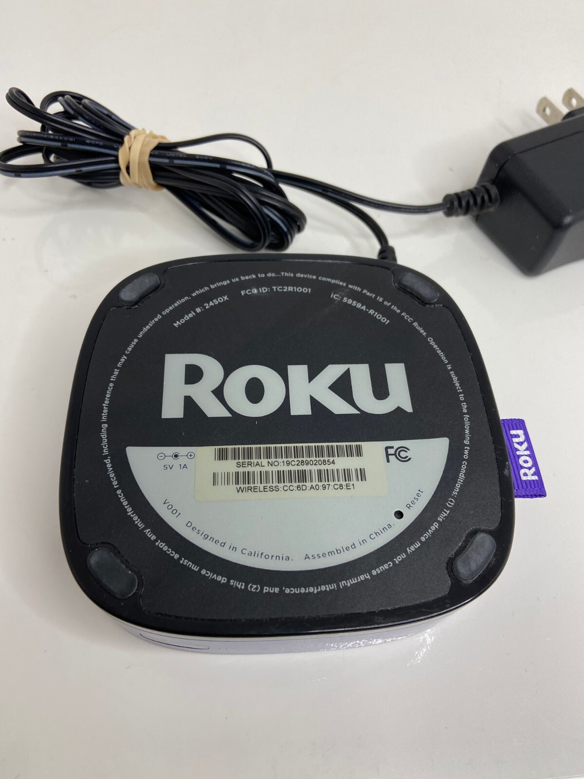 Roku LT (2nd Generation) Media Streamer 2450X - Purple NO Remote WORKS ...