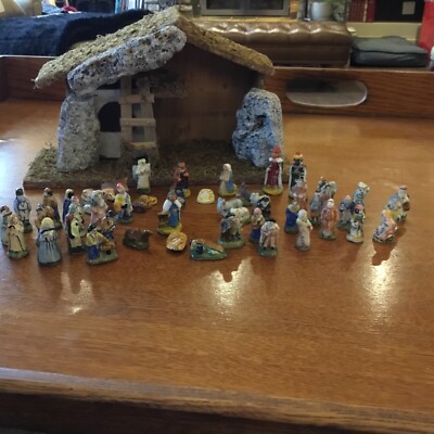 Vintage French Miniature Santons Provence Figurines Nativity Set Creche ...