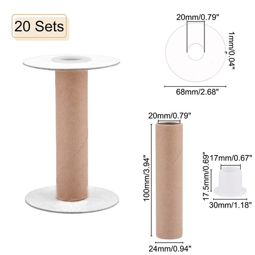 20pcs Ribbon Spools Removable Empty Cord Thread Storage Organizer ...