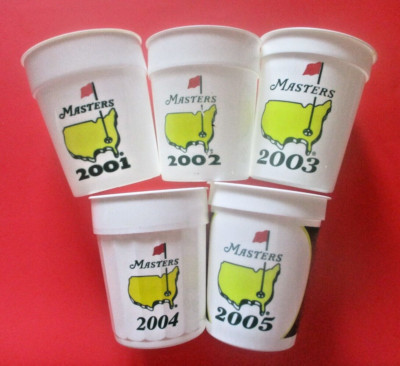 vtg lot - THE MASTERS Beverage Cups - 2001 2002 2003 2004 2005 - PGA ...