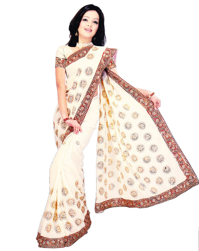 Bridal Bollywood Embroidery Sari Saree Indian DANSE DU VENTRE ROBE ...