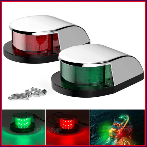Marine Boat Navigation Lights 12V Waterproof LED Sidelights Red Green ...