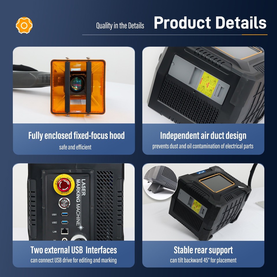 SFX 60W Laser Marking Machine Fiber Laser Engraver Plug-in Power 100mm ...