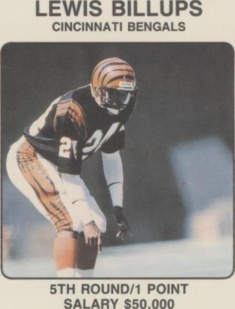 1989 NFL Franchise Game Player Cards - Lewis Billups (RC) for sale ...