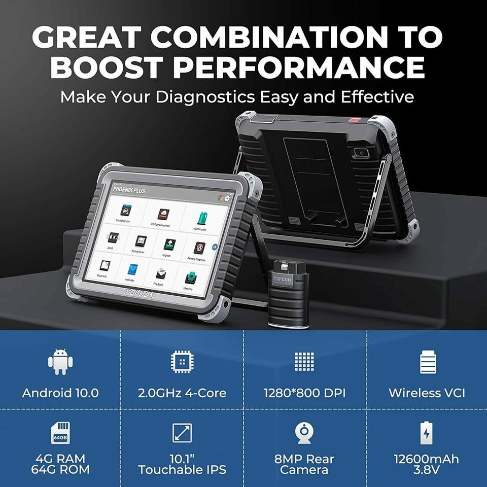 Topdon Phoenix Plus Elite Car Diagnostic Scanner Key Coding ...