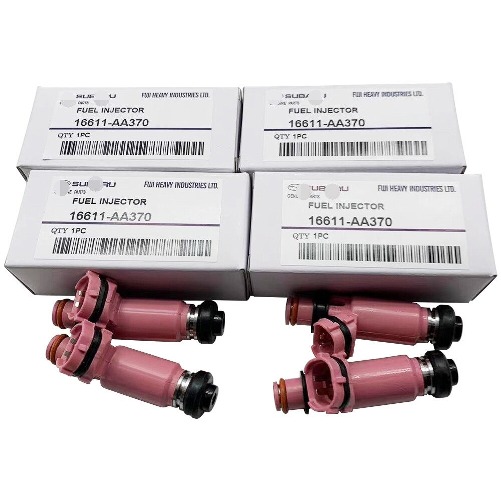 16611-AA370 4 x New Pink 565cc Fuel Injectors For Subaru STI WRX ...