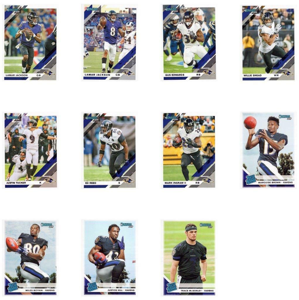 2019 Donruss Team Set Baltimore Ravens Jackson Mosley Reed + Variations ...