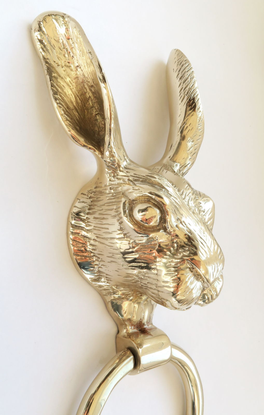 Brass, Chrome & Nickel Hare Door Knocker - antique style rabbit animal ...