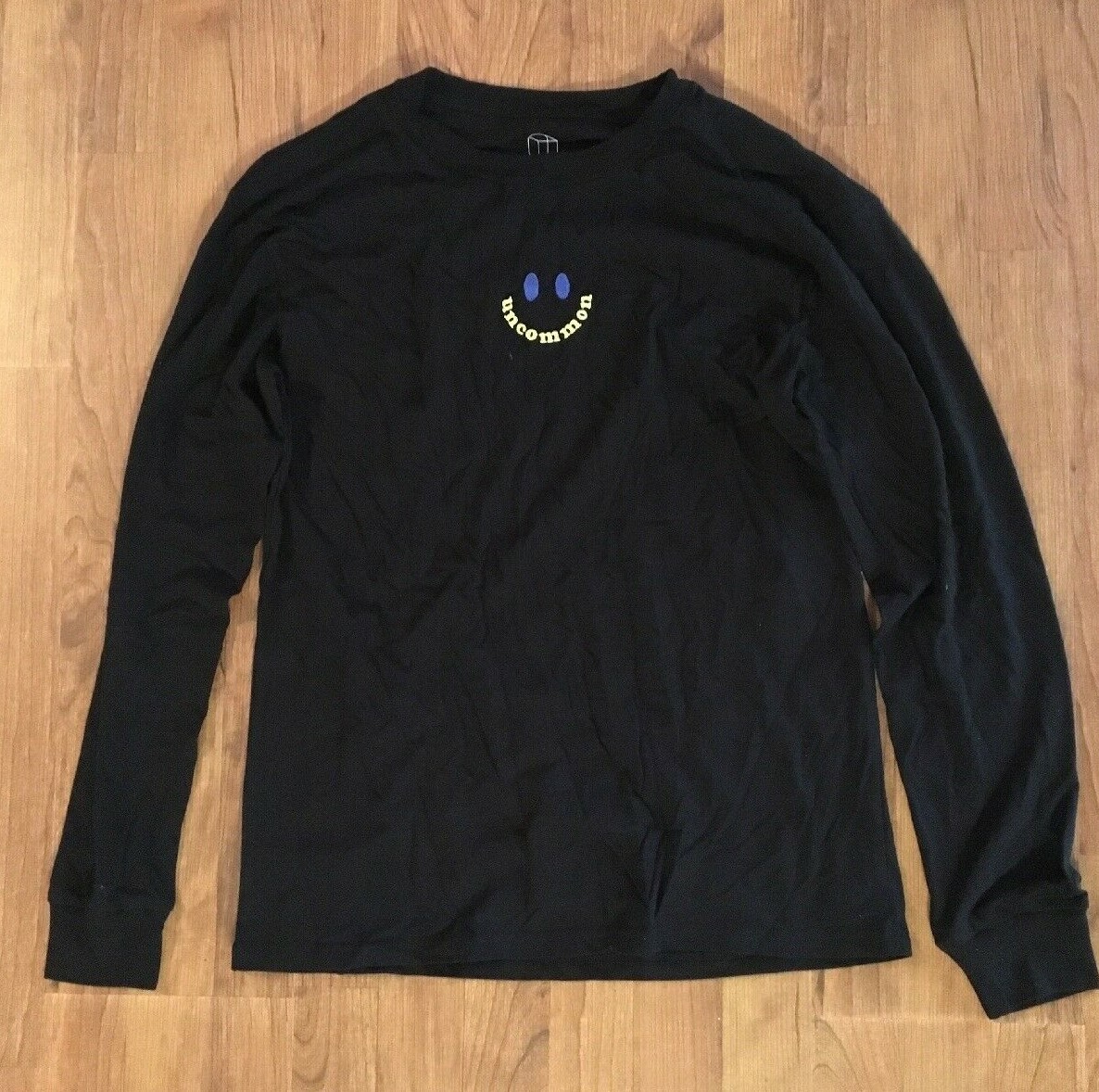 Men's Long Sleeve Boxy Graphic T-Shirt - Original Use Deep Charcoal S ...