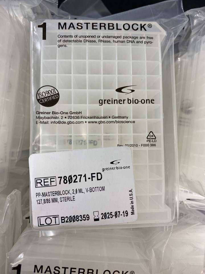 GREINER BIO-ONE Masterblock Polypropylene 2mL Sterile Plates 780271-FD ...
