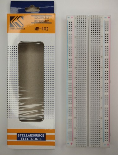 Solderless Breadboard Full Size with Power Rails and Adhesive Back 830 ...