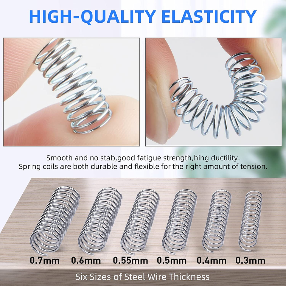 200 Pcs Compression Springs Assortment Kit Stainless Steel Springs ...