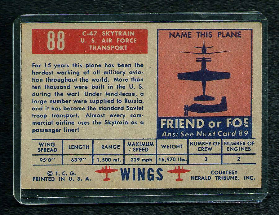 1952 Topps Wing - aircraft card #88 in XF plus | eBay