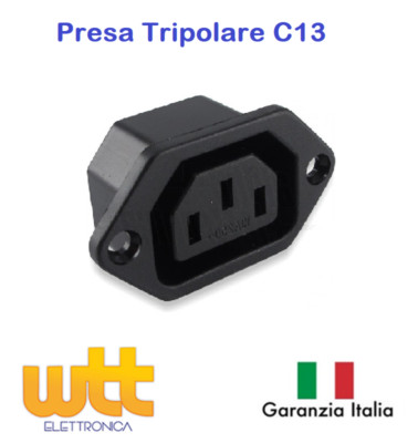 Presa tripolare da pannello con viti VDE IEC C14 connettore femmina ...