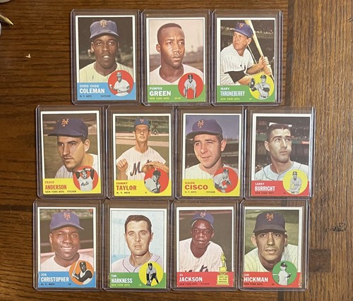 1963 TOPPS NEW YORK METS ALLSTAR LOT (11) ROOKIES, ALLSTARS, EX-MT ...
