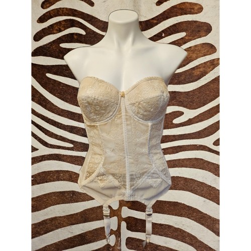 Vintage Wings Ivory Longline Lace Torsolette, US 38B Corset Bridal | eBay
