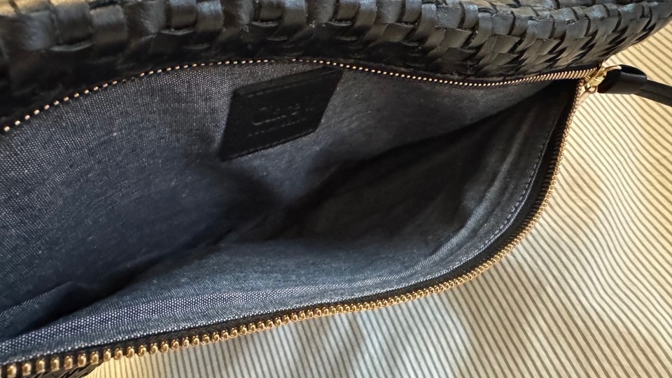 EUC - Clare V. Grande Fanny - Black Woven Zigzag | eBay