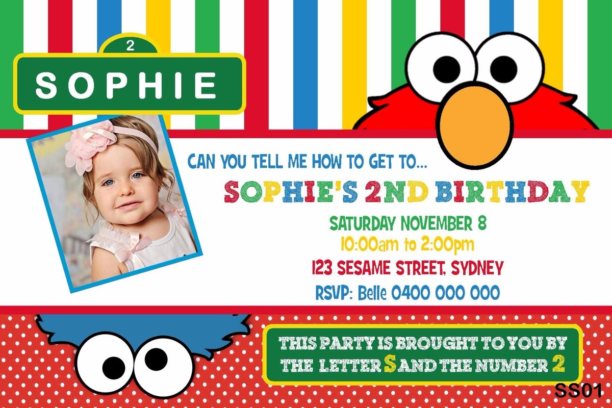 Elmo 2nd Birthday Invitations