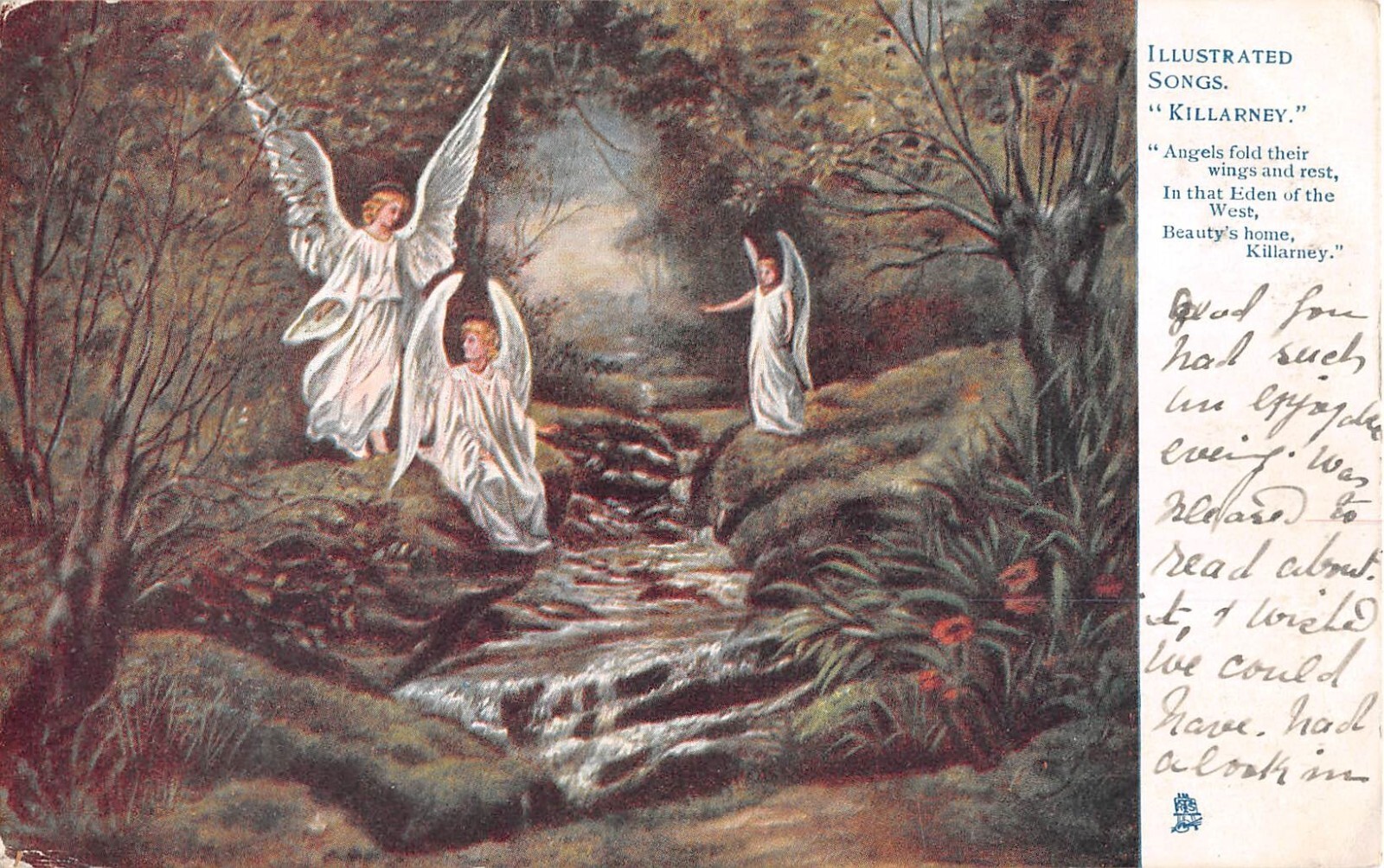 1903 Irish Tuck Song Postcard for Killarney-Series 1158-Angels on River ...