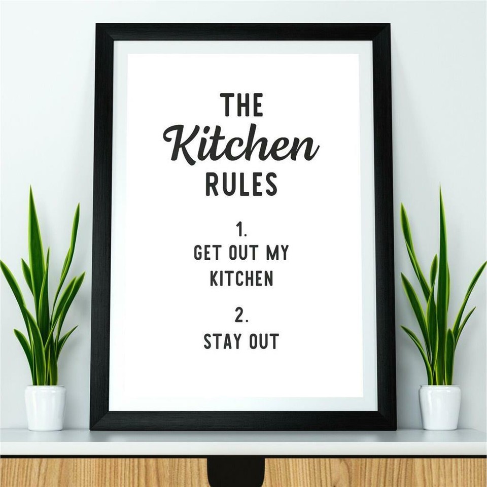 Kitchen Wall Art Prints Modern Picture Minimalist Funny Home Framed ...