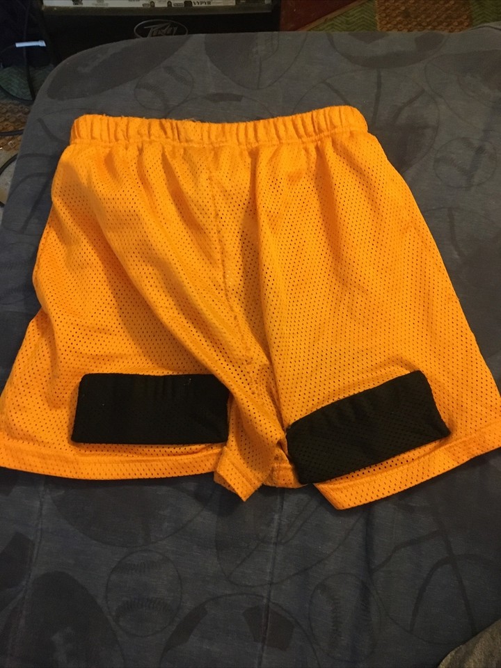 Itech Mesh Jock Shorts NO CUP Junior Small Orange Hockey Inline Roller ...