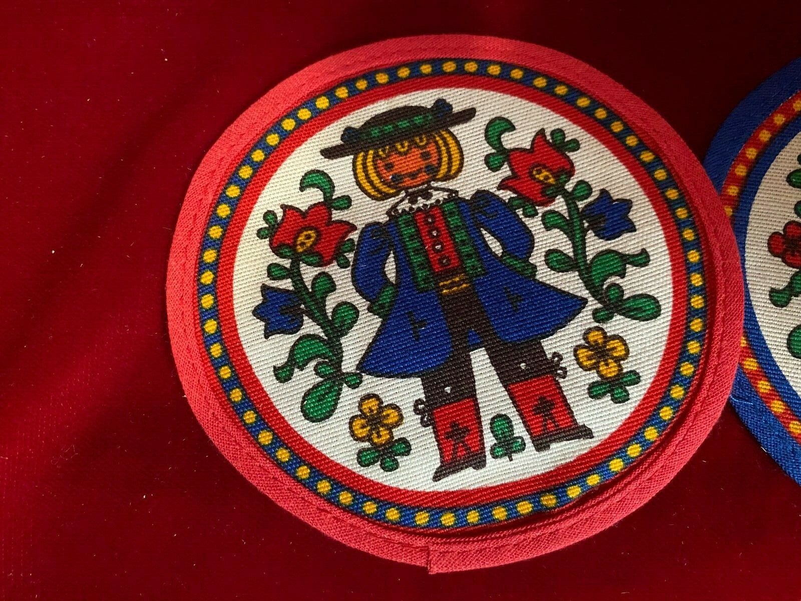 Dutch Children Boy Girl Traditional Clothing 4" Cloth Coasters Vtg | eBay