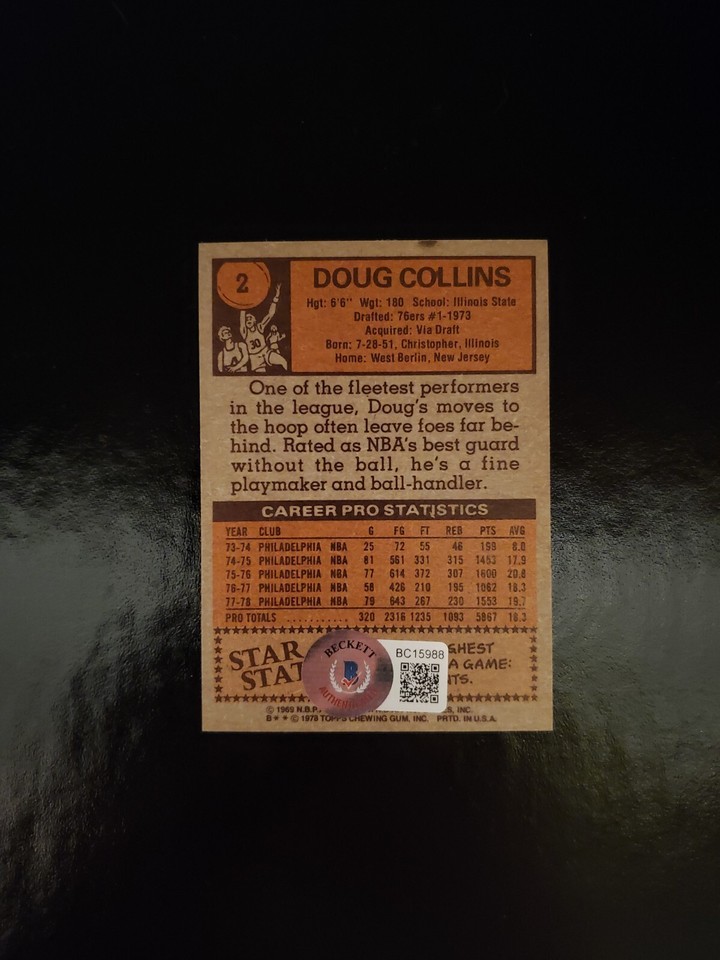 1978-79 Topps Doug Collins Autograph Beckett Certified | eBay
