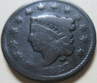 1827 US Large Cent Coronet Head Coin. 1 PENNY (C408) 1p 1c | eBay
