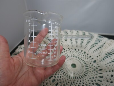 Vintage Chemistry Scientific Beaker with blown glass tubular handle 1 ...