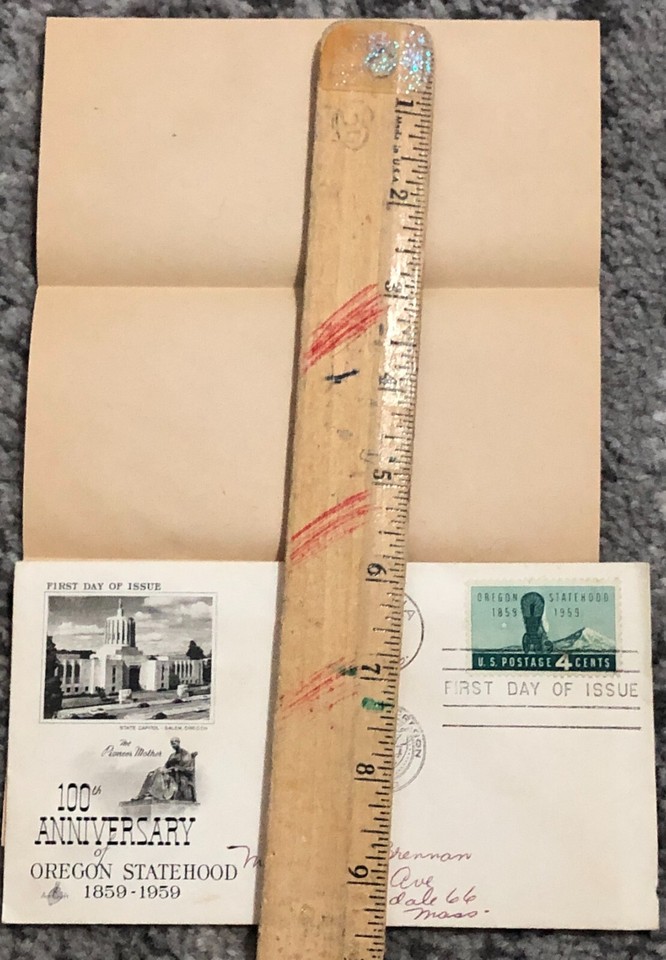 Vintage 1959 Oregon Statehood 100th Anniversary 1st Day Cover FDC Stamp ...